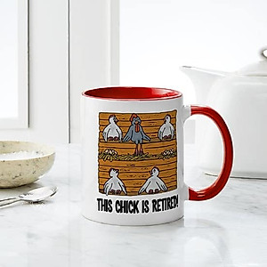 CafePress This Chick Is Retired Mug Mugs Ceramic Coffee Mug, Tea Cup 11 oz