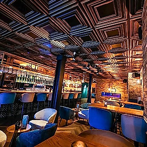 Schoolhouse-Faux Tin Ceiling Tile - Antique Brass 25-Pack