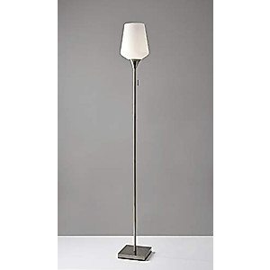 Adesso 4266-22 Roxy Floor Lamp, 71 in., 100W Incandescent/20W CFL, Brushed Steel Finish, 1 Tall Lamp