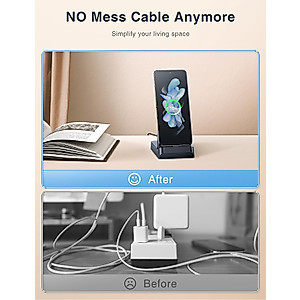 Charging Station for Samsung and Android Devices 3-in-1 Charging Stand for Galaxy S23 S22 S21 Z Flod Flid Wireless Charger for Galaxy Watch