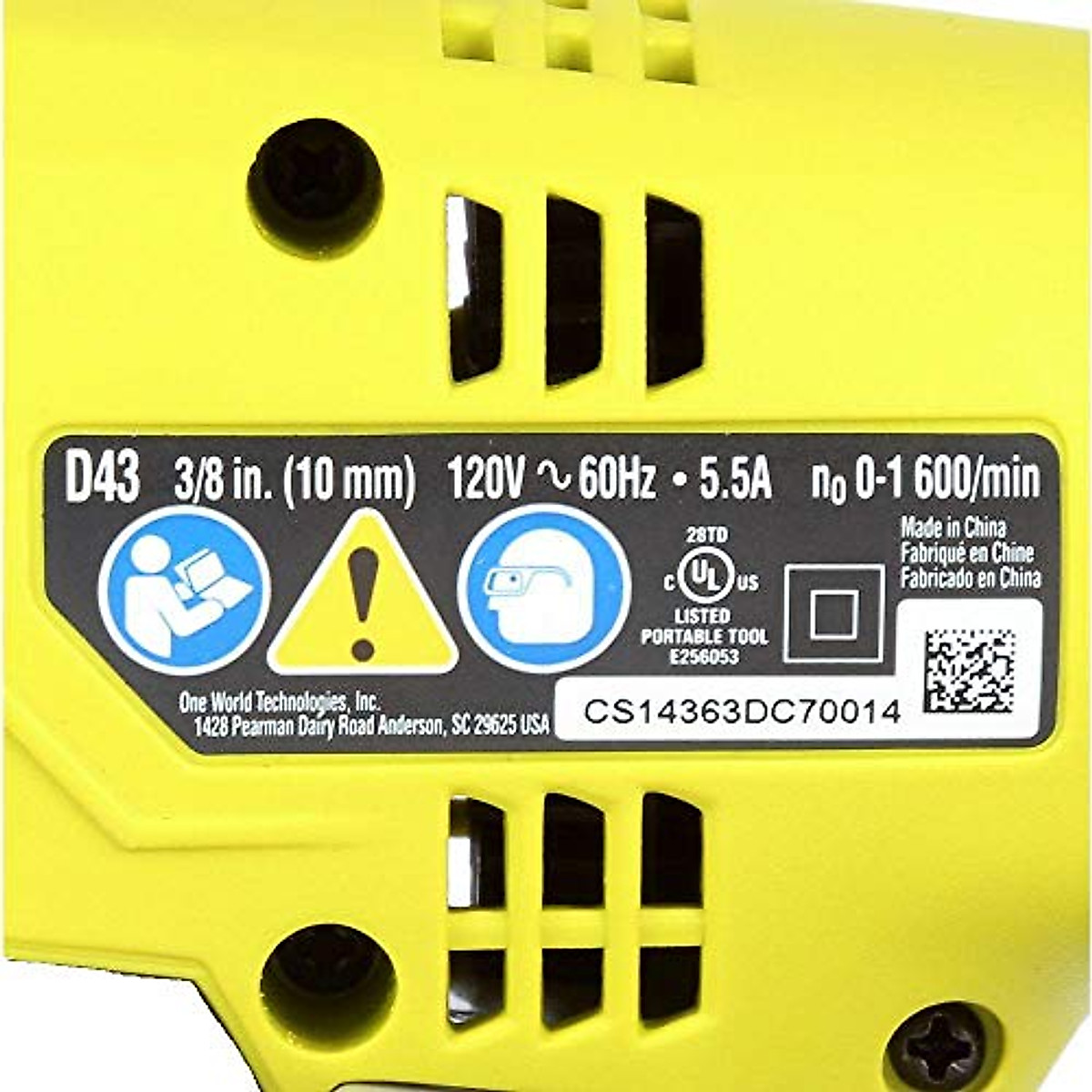 Ryobi ZRD43K 5.5-Amp 3/8 in. Variable Speed Drill (Renewed)