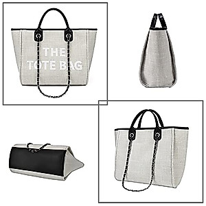 Muspower Fashion Canvas Tote Bag for Women,Ladies Designer Satchel Handbag Shoulder Bag for Work, Travel, School, Shopping