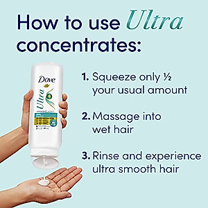 Dove Ultra Daily Moisture Concentrate Shampoo for Dry Hair Moisturizes and Smooths in 30 Seconds, Ultra-Lather Technology and 2X More Washes 20 oz