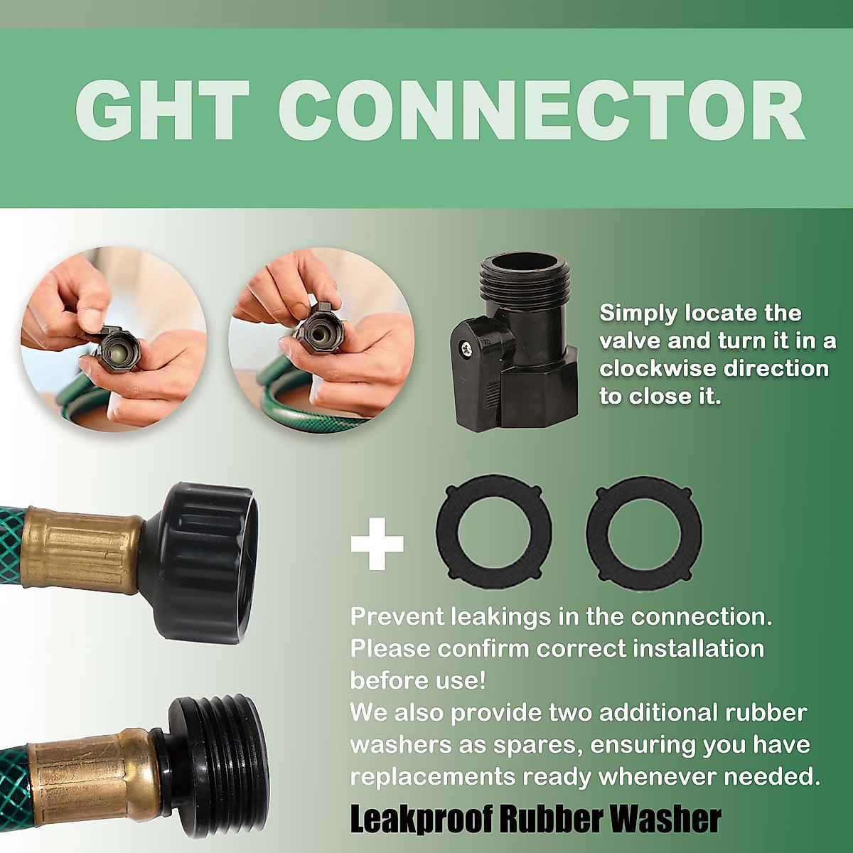 Orgrimmar Garden Hose No Leaking for Watering: No Kink and Lightweight - 1/2" Water Hoses 1 FT with Fittings for Outdoor and Yard