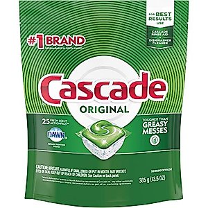 Cascade ActionPacs Dishwasher Detergent Fresh Scent, 25 ct
