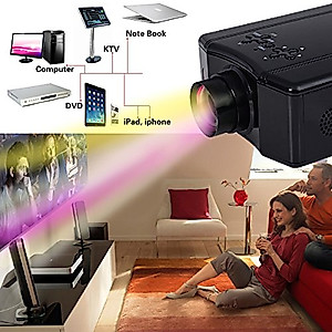 Safstar 2000 Lumens Mini Multimedia Portable Projector HD 1080P LCD LED Video Game Home Cinema Theater Movie Projector