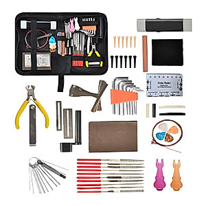 74 Pcs Guitar Tools Kits Repair Setup Maintenance Adjustments Cleaning DIY for Electric Guitar, Ukulele, Bass Banjo & Other Stringed Instruments Beginner Professionals Luthier Easy Use GAT-188
