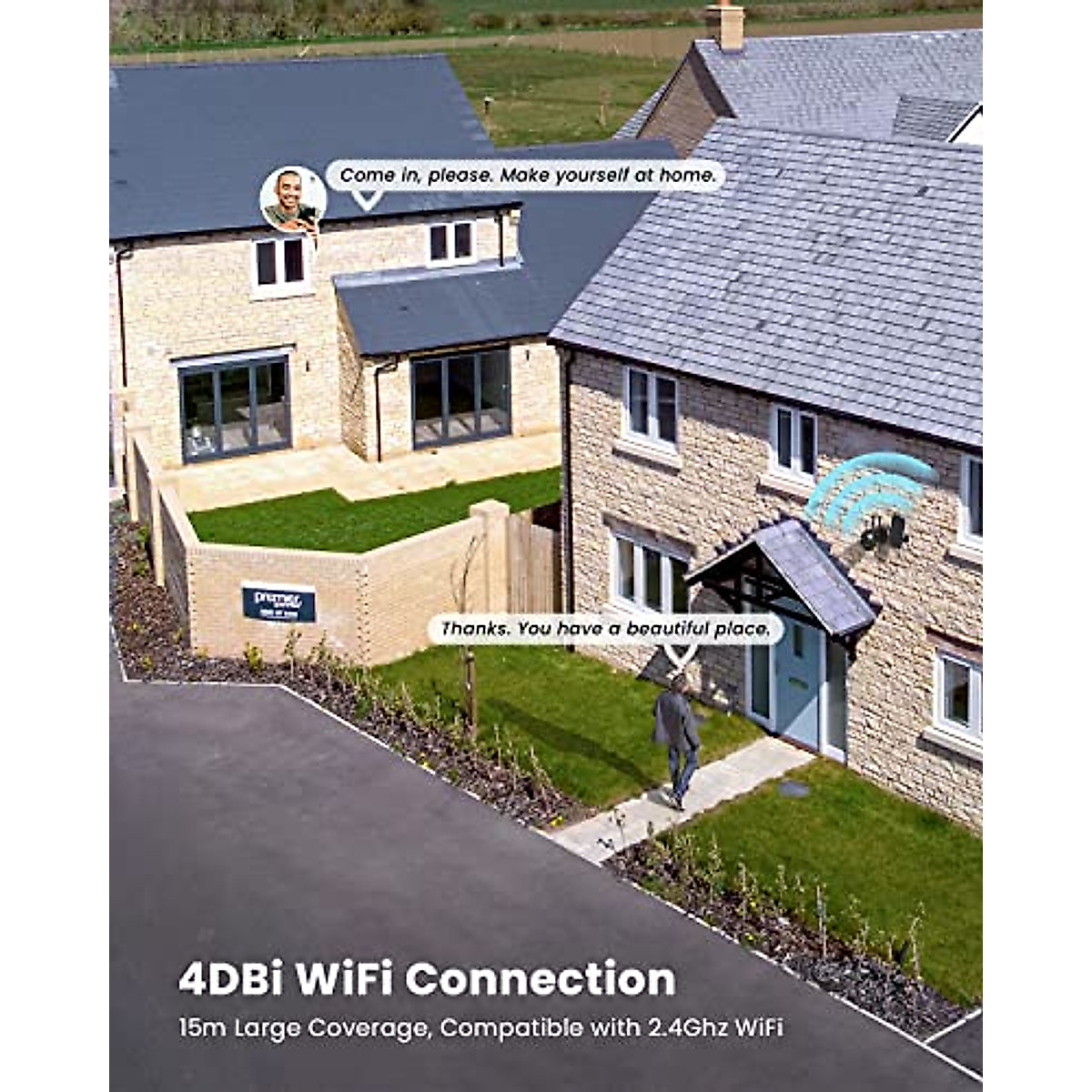 ieGeek 2K Security Camera Wireless Outdoor, 2.4G WiFi 360° View Pan Tilt Strobe Light/ Spotlight Home Security System with Motion Detection and Siren, 2 Way Talk, IP65, 3MP Night Vision