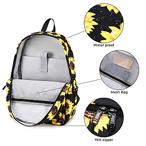 Imyth Backpack for Teen Girls, Kids, Cute Colorful Bookbag School Daypacks for Elementary Middle Students,Sunflower