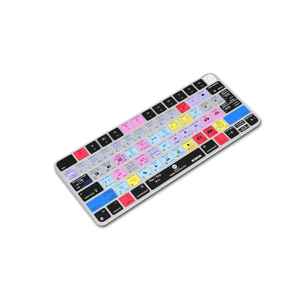 XSKN Shortcut and Language seriers Silicone Keyboard Cover Skin for 2021 New M1 Chip iMac Magic with Touch ID A2449 Lock Key A2450 Without Numeric keypad (US&EU Version Premiere Pro) K-382