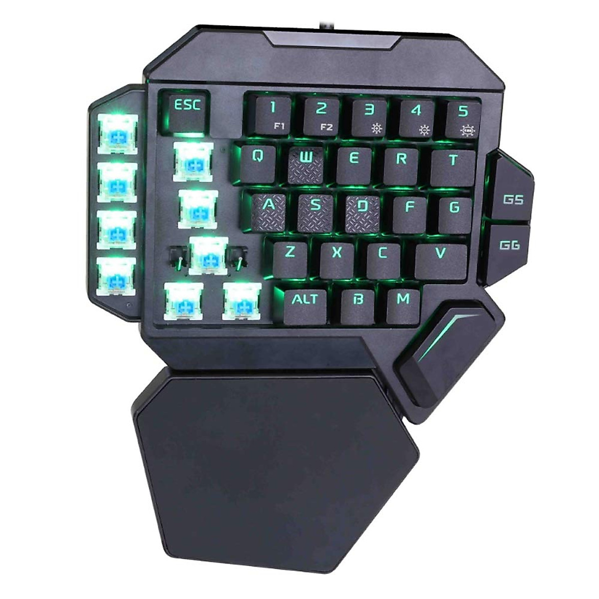fasient Keyboard, Black Driver-Free One-Handed 35 Keys with Macro Definition Function Portable Gaming Keyboard, for Win 2000/Win XP/Win ME/Vista/Win7/Win8/WIN10