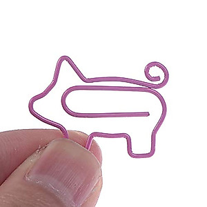 RAYNAG 50 Pieces Cute Pig Shaped Small Paper Clips Bookmark Clips for Office School Home ,Pink