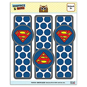 Superman Classic S Shield Logo Set of 3 Glossy Laminated Bookmarks
