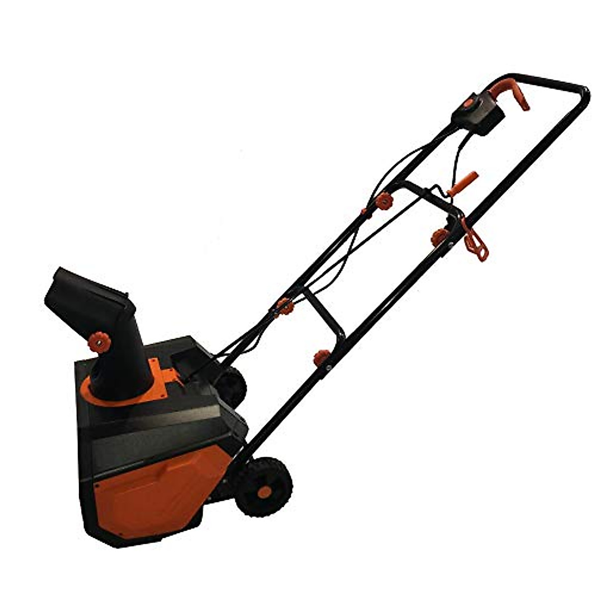 Kapoo Snow Thrower, Black & Orange 18 Inch Electric Snow Blower, 13 Amp, Steel Auger, 180° Rotatable Chute and Overload Protection bb08