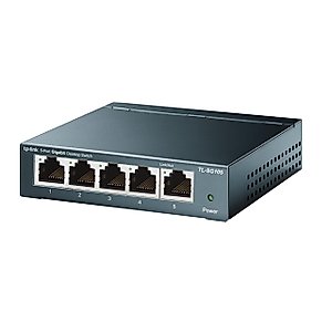 TP-Link 5 Port Gigabit Ethernet Network Switch | Ethernet Splitter | Sturdy Metal w/ Shielded Ports | Plug-and-Play | Traffic Optimization | Unmanaged (TL-SG105) (Renewed)