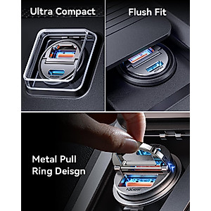 MRGLAS 90W USB C Car Charger Fast Charging, [PD45W & QC45W][Extra 3.3ft Type C Cable][Flush Fit][All Metal], Cigarette Lighter USB Charger for iPhone15 Pro Max Samsung S24 S23 Ultra Pixel 7/7Pro