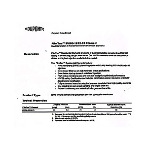 Dow FilmTec, BW60-1812-75 75 GPD TFC Membrane for Undersink Reverse Osmosis (RO) System (Replaces Model TW30-1812-75)