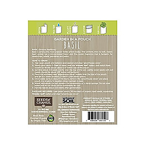 Seeds of Change 220-08150 Certified Organic Basil Garden Pouch, Green
