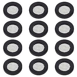 50PCS Stainless Steel Filter Garden Hose Washer Seal O Ring Gasket Water Faucet Rubber Washer with 40 Mesh for 1/2 Inch Garden Hose Water Faucet Shower Head