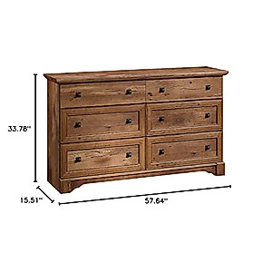 Sauder Palladia Dresser, Vintage Oak finish