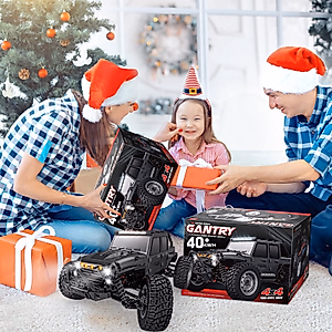 Giociiol 1:16 Scale All Terrain Remote Control Car, 4X4 High Speed 40 Km/h RC Truck 2 Rechargeable Batteries Waterproof Monster RC Crawlers with LED Light for Kids Boys and Adults