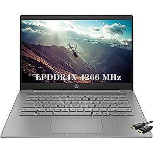 HP Chromebook 14 Inch Laptop for Students Home, Quad-Core Intel Celeron N4120, Intel UHD Graphics 600, 4GB LPDDR4X 4266MHz RAM, 64GB eMMC, Long Battery Life, HD Webcam, HDMI, Chrome OS, Modern Gray