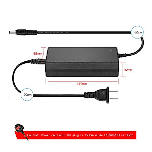 Nobsound DC 24V@6A 150W Power Supply Adapter, AC100~240V Power Brick for Amplifier