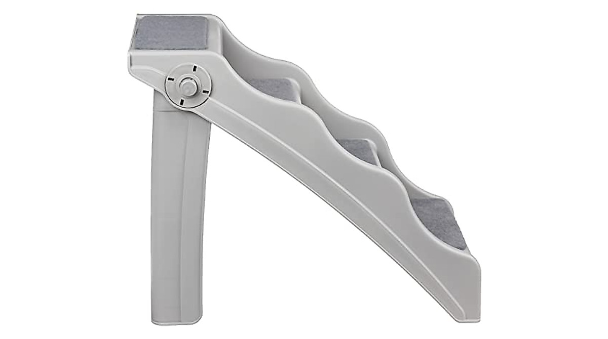 Amazon Basics Foldable Pet Steps for Dogs and Cats in Grey