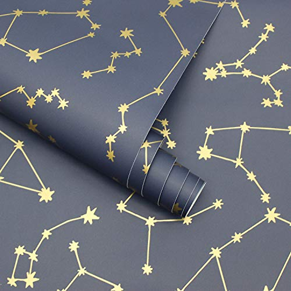 Novogratz x Tempaper Navy Constellations Removable Peel and Stick Wallpaper, 20.5 in X 16.5 ft, Made in the USA