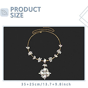 ELABEST Sparkly Rhinestone Necklace Cubic Choker Crystal Choker Trendy Pendant Dainty Wedding Bridal Bridesmaid Jewelry for Women (Silver)