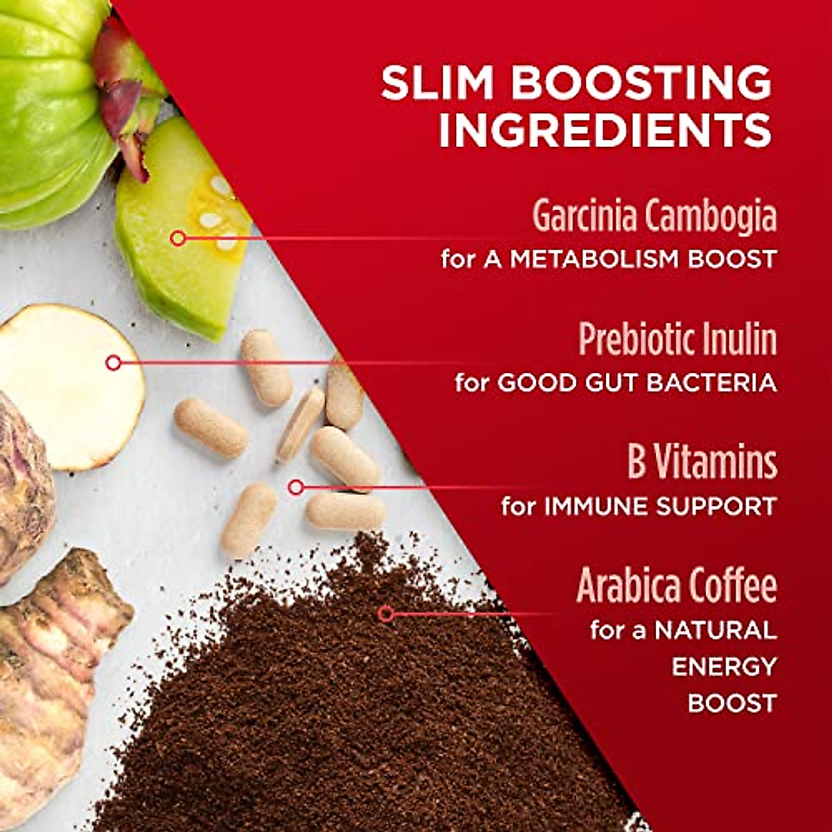 VitaCup Slim Instant Coffee Packets, Boost Diet & Metabolism with Ginseng, Garcinia, B Vitamins, Skinny Coffee, Bold & Smooth, Medium Dark Roast, 100% Arabica Coffee in Single Serve Sticks, 48 Ct