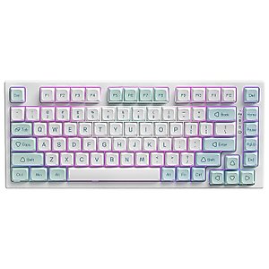 YUNZII YZ75 75% Hot Swappable Wireless Gaming Mechanical Keyboard, RGB Backlights, BT5.0/2.4G/USB-C, Dye Sub PBT Keycaps for Linux/Win/Mac(Gateron G Pro Yellow, Mint)