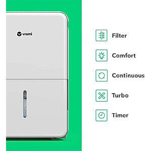 Vremi 22 Pint 1,500 Sq. Ft. Dehumidifier Energy Star Rated for Medium Spaces and Basements