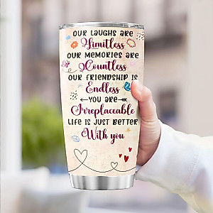 JENOIS Tumbler 20 Oz With Lid And Straw, Best Friend Friendship, Holiday and Christmas Gifts, For Women Tumblers