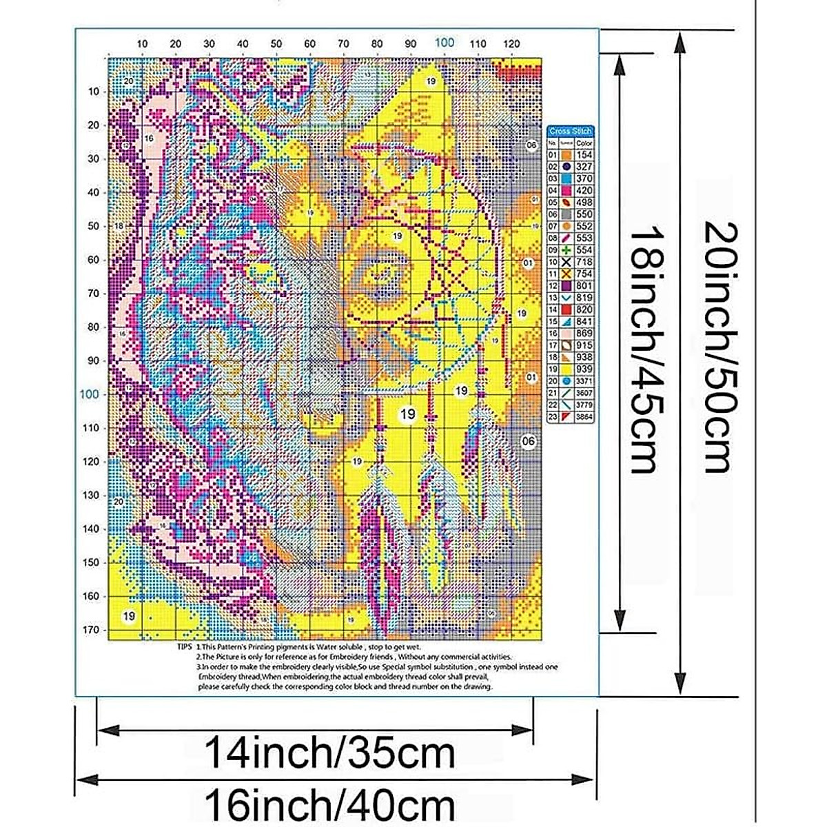 shuizemu Custom Stamped Cross Stitch Kit Stitch Your Photo Create Your Own Memory Counted Cross-Stitch Personalized Embroidery Kit for Baby Pets or Family (15.75" X 19.69"/40cm X 50cm)