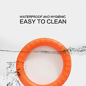 New Dog Toy Flying Ring,Throwing Tug of War Interactive Dog Toys for Small Medium Large Breed,Waterproof and Flexible for Aggressive Chewers (Orange Large)