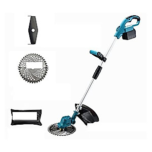 Cordless Lawn Mower 9inch Cordless Electric Lawn Mower Brushless Motor Electric Grass Trimmer Adjustable Length Angle Telescopic Pruning Garden Tool (Color : Without Battery Set, Size : Small)