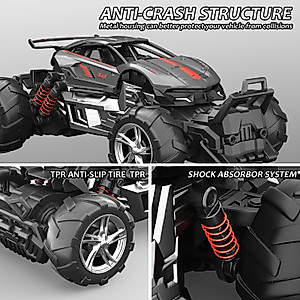 GUOKAI Remote Control Car,2.4GHz Fast RC Cars Toys,1:12 Scale RC Monster Trucks Hobby Grade RC Truck Toys with Rechargeable Battery,Birthday Gift for Kids Boys 6-12 Kids