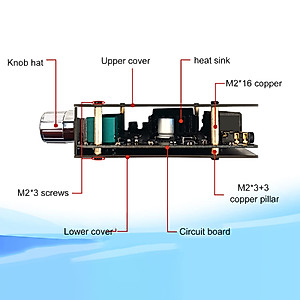 Hilitand 2.1 Channel Digital Power Amplifier Module, 20W x 2, BT 5.0, Surface Mount, Voltage: 12-24V, Impedance: 4-8 Ohm, For 20-100W Speakers, Hilitand57pec09ka8