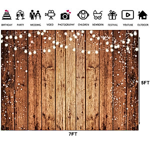 LTLYH 7x5ft Brown Wood Photography Backdrop Photographers Brown Photo Backdrop Retro Wood Wall Backdrop Baby Shower Birthday Party Banners Backdrop 216…
