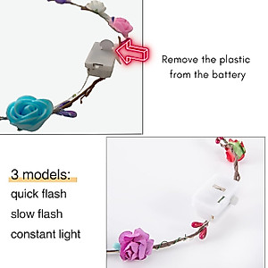 20 Pcs LED Flower Crowns - Costume Accessories -Light up Crown Headband -Light up Headbands -Light up Head Piece -Lighted Headbands for Women -Light up Crown for Girls -Party -Light up Head Band