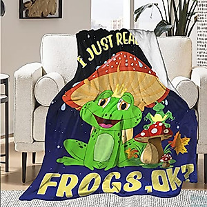 Frog Blanket I Just Really Like Frogs Soft Plush Warm Flannel Throw Blanket Frog Gifts for Girls Women Cozy Fluffy Fleece Blanket Quilt Decor for Sofa Bed Couch 30x40in Extra Small for Pets