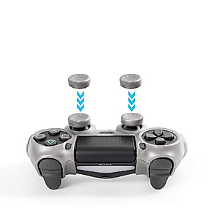 CHIN FAI PS4 Controller DualShock4 Skin Grip Anti-Slip Silicone Cover Protector Case for Sony PS4/PS4 Slim/PS4 Pro Controller with 8 Thumb Grips (Silver)