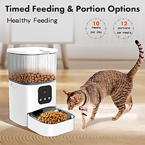 Abdtech Automatic Cat Food Feeder: Pet Food Dispenser - Cat Food Bowl - 3L Automatic Dogs Feeder - Auto Cat Feeder with Camera - Gravity Cats Feeder