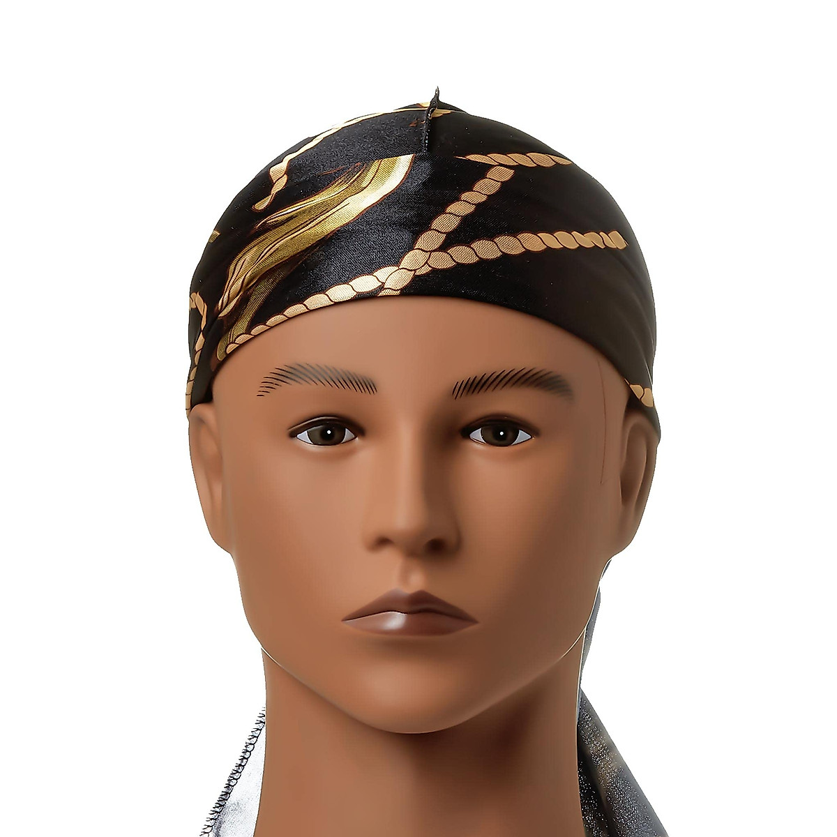 KISS RED Bow Wow Power Wave Luxe Design Durag (Black Gold)