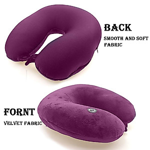 Hooshing Vibrating Neck Pillow Massage Therapy for Traveling Home Rest Neck Pillows for Pain Relief, Best Gift for Parents Purple