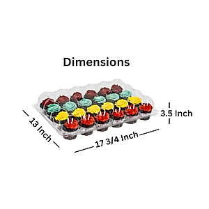 Bake Swirl (24 Counts x 6 Sets Standard Cupcake Containers with 144 Liners Clear Plastic Cupcake Boxes Carrier Holders Detachable Tall High Dome Lid Disposable BPA Wedding Party Baby Shower Birthday