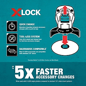 Makita T-03894 X-LOCK 4‑1/2" 40 Grit Type 29 Angled Grinding and Polishing Flap Disc for X-LOCK and All 7/8" Arbor Grinders