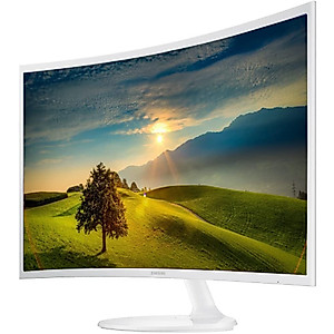 2022 Newest Samsung Flagship 27" FHD Curved LED Backlight Computer Monitor for Business with VGA, HDMI, Ultra-Slim Design with Wide Screen, 4ms Response, 60Hz Refresh, 3000:1 Contrast Ratio, White+JVQ