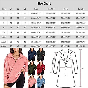 JMMSlmax Womens 3/4 Zip Fall Winter Oversized Fleece Sweatshirts Pullover Fall Fashion Outfits Clothes Fuzzy Coat Plus Size